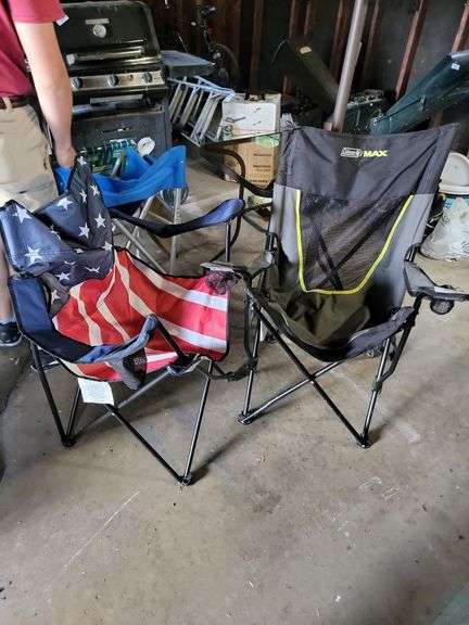 American Flag Lawn Chair, Folding Chairs, - Baer Auctioneers - Realty, LLC