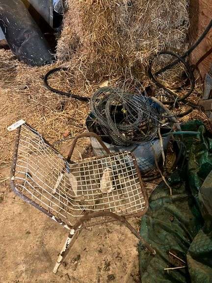 Barbed Wire Segments, Damaged Chair - Baer Auctioneers - Realty, LLC