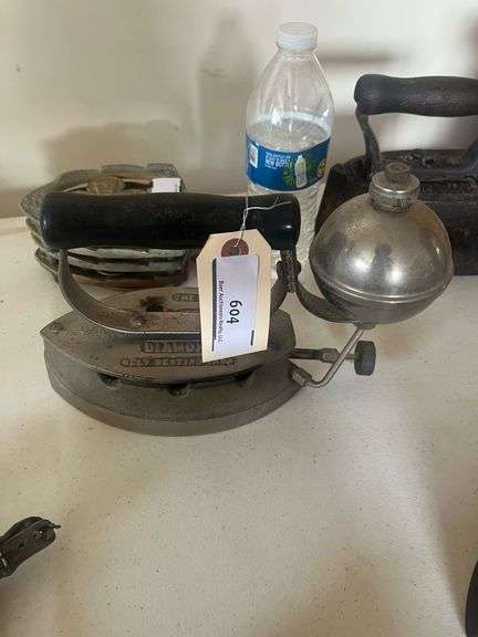 Early Diamond Self Heating Iron w/ Steam Ball “The Akron Lamp” - Baer ...