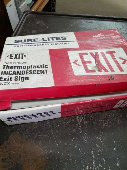 3 Thermoplastic Incandescent Exit Sign - Baer Auctioneers - Realty, LLC