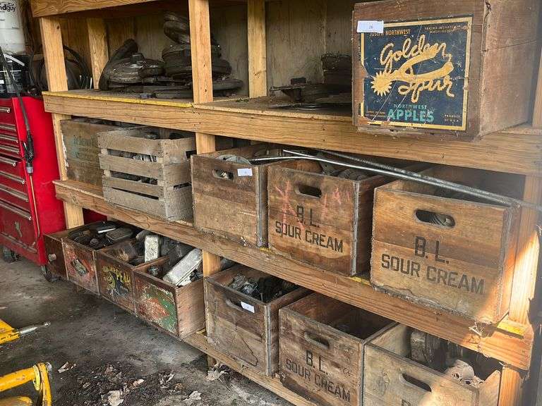 4 Decorative Wooden Crates, Wooden Crate, Motors & Assorted Motor Parts ...