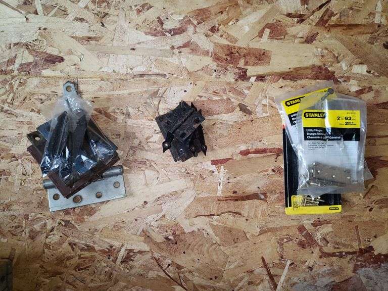 Wooden Crate, Door Hinges, And Metal Tools - Baer Auctioneers - Realty, LLC