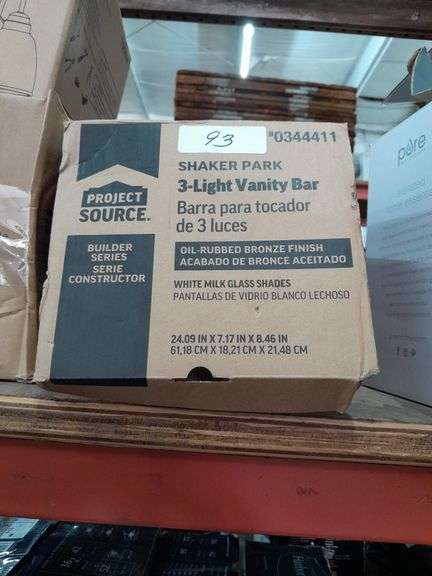 Project Source 3-Light Vanity Bar - Baer Auctioneers - Realty, LLC