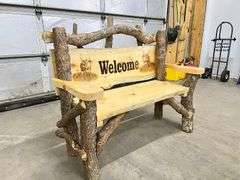 Pennsylvania Amish “Welcome” Bench with Whitetail Deer - Baer ...