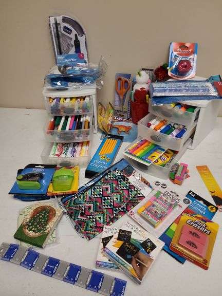 School supplies box - Baker Auctions & Real Estate, LLC
