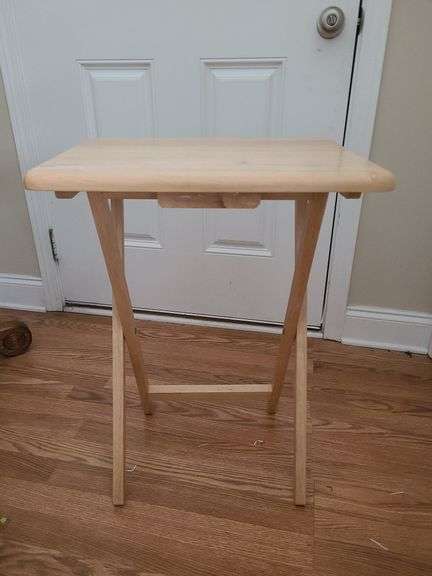 Solid wood folding TV tray - Baker Auctions & Real Estate, LLC
