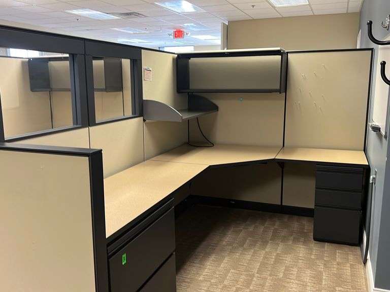 Office Cubicles (set of 2) attached cabinets included. (Filing cabinets ...