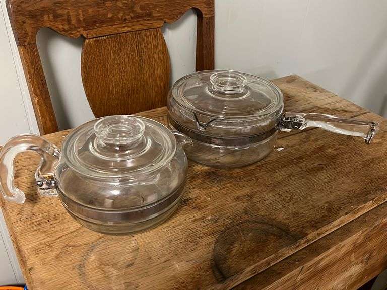 Pyrex Glass Pots - Baker Auctions & Real Estate, LLC