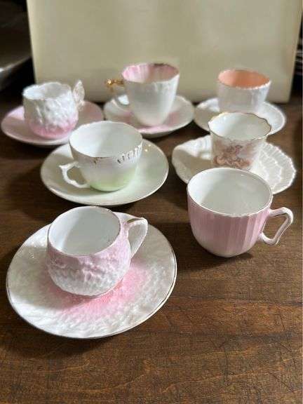 6 Mini Tea Cups/Saucers, and a Pink Mini Cup - Baker Auctions & Real ...
