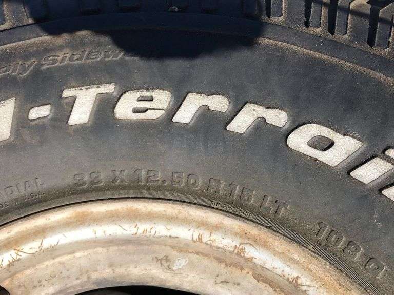 GM 5-LUG STEEL WHEEL W/ BF GOODRICH TIRE - 33 X 12.50 R15 - Bentley ...