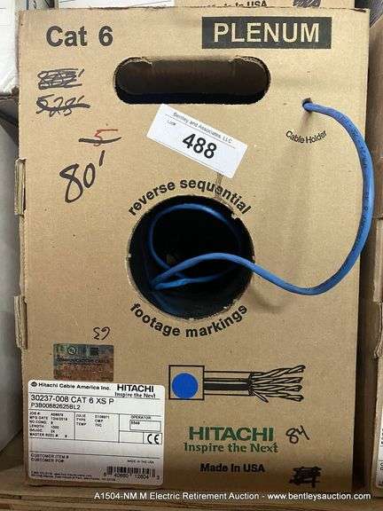 HITACHI WIRE CAT 6 PLENUM-BLUE - Bentley & Associates, LLC