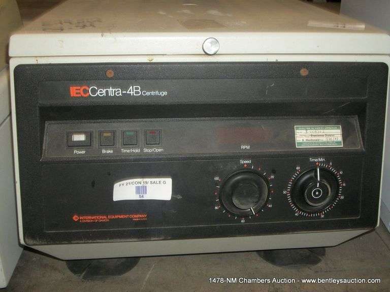 IEC CENTRA-4B CENTRIFUGE - Bentley & Associates, LLC