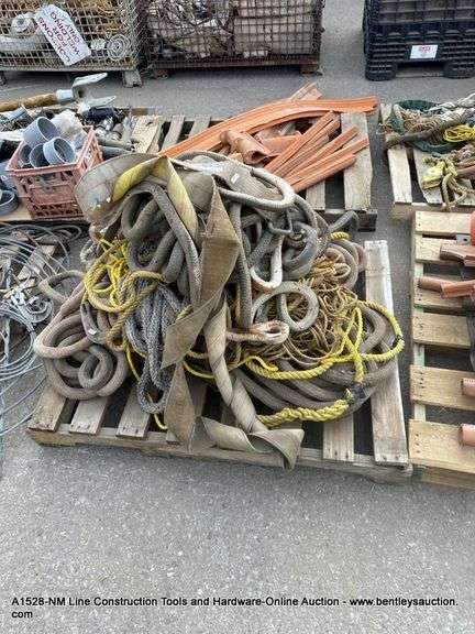 PALLET: ASSORTED ROPES & LIFTING STRAPS - Bentley & Associates, LLC
