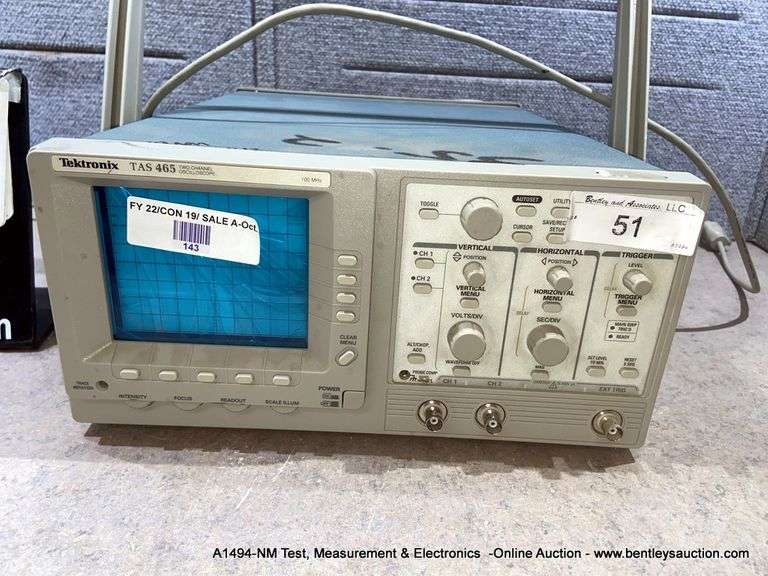 TEKTRONIX TAS 465 TWO CHANNEL OSCILLOSCOPE - Bentley & Associates, LLC