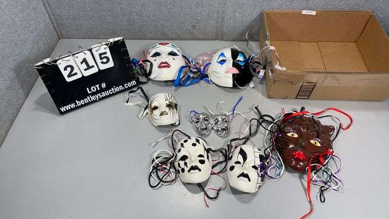 BOX: (7) ASSORTED SIZED MOOD MASK DECORATIVE MASK - Bentley ...