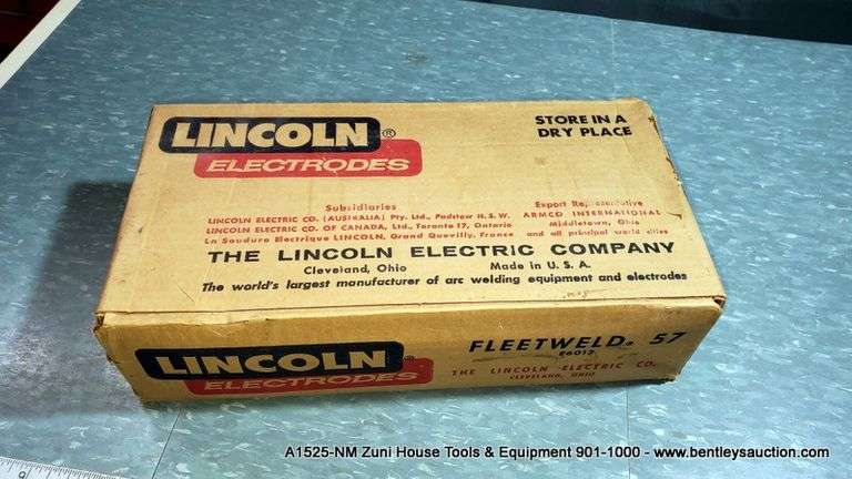BOX: FLEETWELD 57 WELDING RODS BY LINCOLN ELECTRIC - Bentley ...
