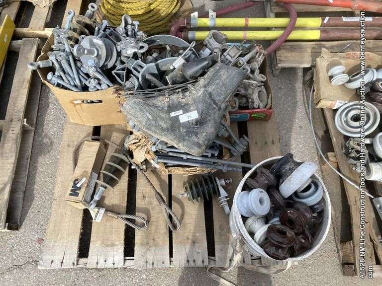 PALLET: ASSORTED CERAMIC INSULATORS, MISC HARDWARE - Bentley ...