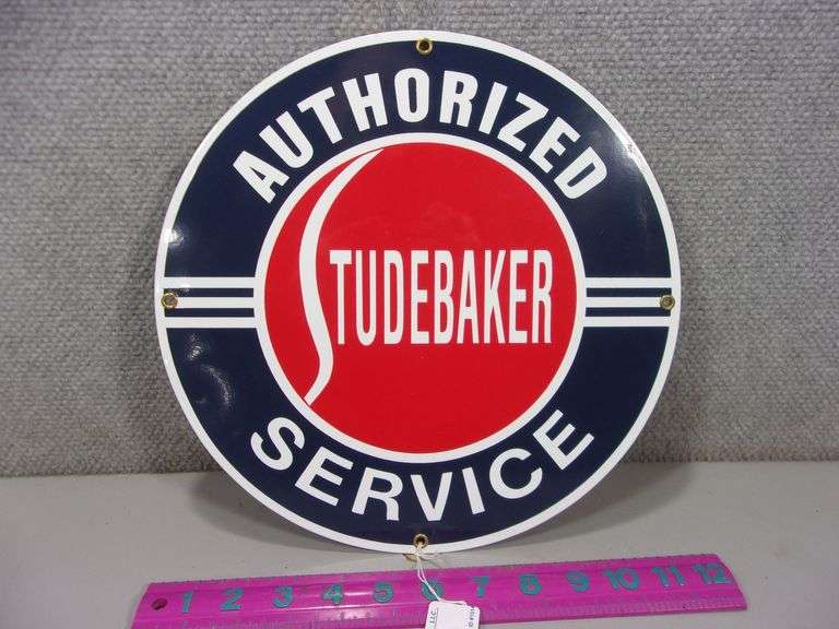ANDE ROONEY PORCELAIN ENAMELED PAINTED SIGN - STUDEBAKER SERVICE - 11-1 ...