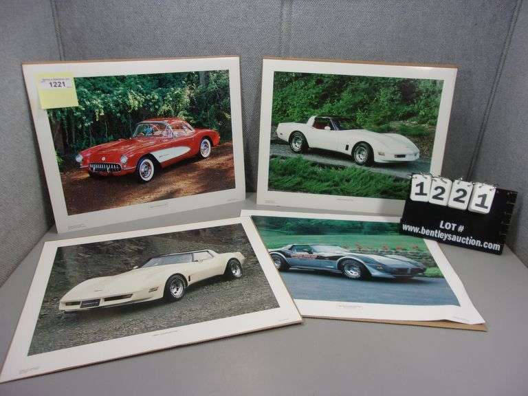 LOT: 5 SHOWROOM MODEL POSTERS - CORVETTES - 16" X 20" - Bentley ...