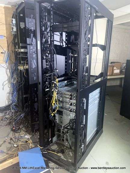 APC TEST RACK W/ SYMMETRA LX POWER SUPPLY AND ASSORTED CONSOLES ...