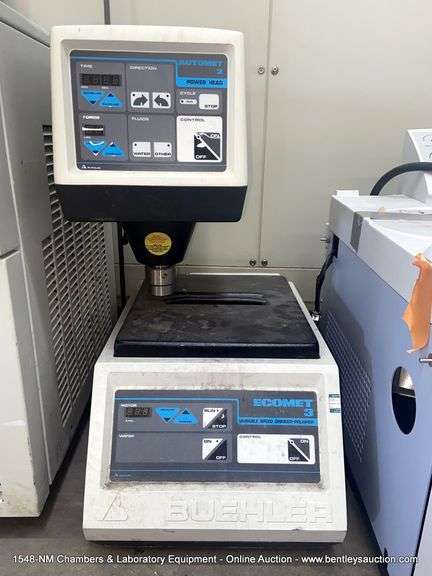 BUEHLER ECOMET 3 VARIABLE SPEED GRINDER-POLISHER W/ AUTOMET 2 POWERHEAD ...