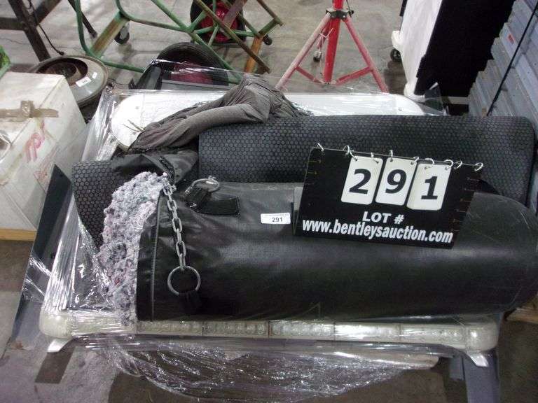 PALLET: RUBBER FLOOR MATS, PUNCHING BAG, POLICE CAR BARRIERS - Bentley ...