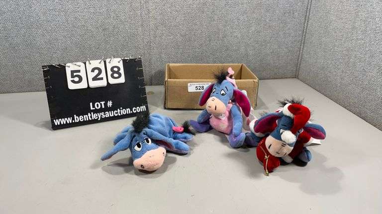 BOX: 3 SMALL COLLECTIBLE STUFFED EEYORE ANIMALS - Bentley & Associates, LLC