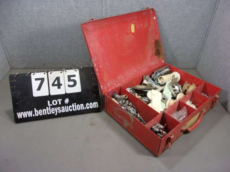 RED METAL HILTI TOOL BOX W/ SCREWS & PARTS - Bentley & Associates, LLC