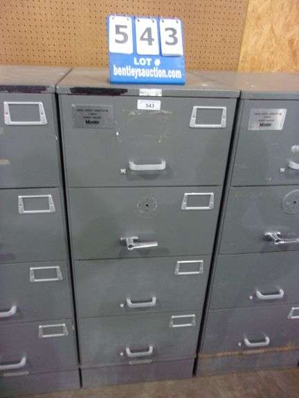 MOSLER 4-DRAWER SECURITY FILE CABINET - NO TUMBLER-GRAY - Bentley ...