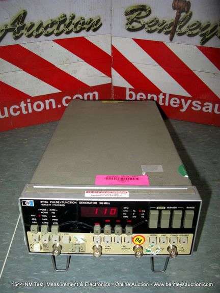 HP 8116A PULSE/ FUNCTION GENERATOR - Bentley & Associates, LLC