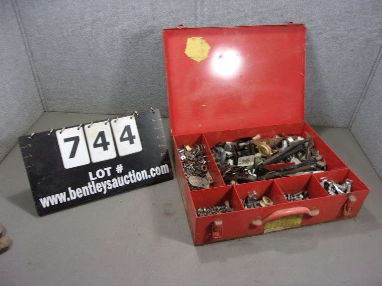 RED METAL HILTI TOOL BOX W/ SCREWS & PARTS - Bentley & Associates, LLC