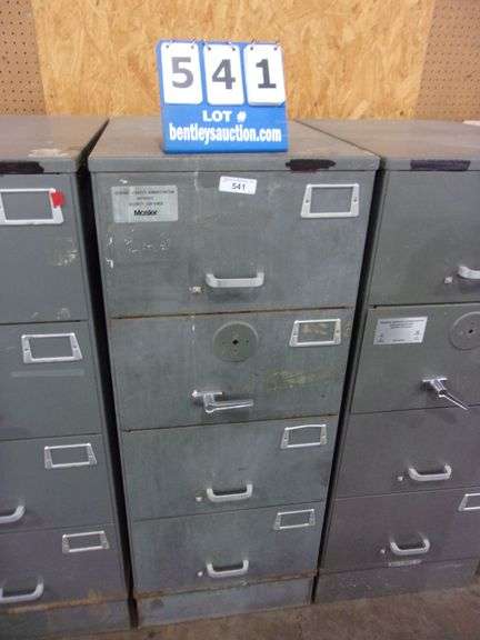 MOSLER 4-DRAWER SECURITY FILE CABINET - NO TUMBLER-GRAY - Bentley ...