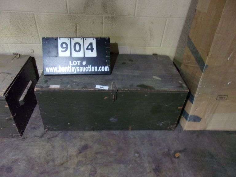 MILITARY WOOD FOOT LOCKER CHEST - Bentley & Associates, LLC