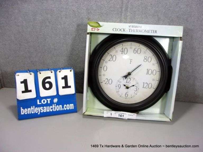 SPRINGFIELD 14" CLOCK PLUS THERMOMETER - Bentley & Associates, LLC