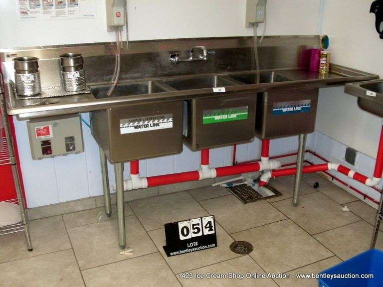 STAINLESS STEEL 3-SECTION SINK - Bentley & Associates, LLC