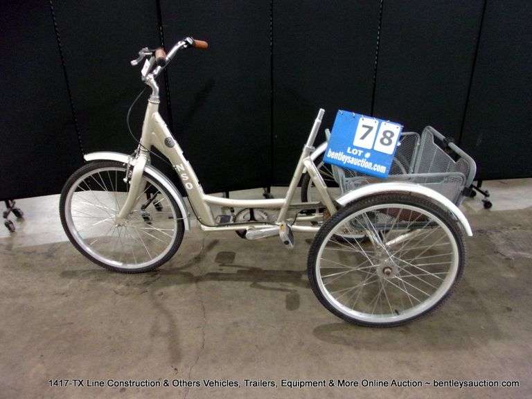 TREK ALPHA PURE DLX BEIGE TRICYCLE PLANT BIKE W/ BASKET (DAMAGED SEAT ...