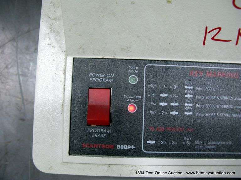 SCANTRON 888P+ TEST SCORING MACHINE - Bentley & Associates, LLC