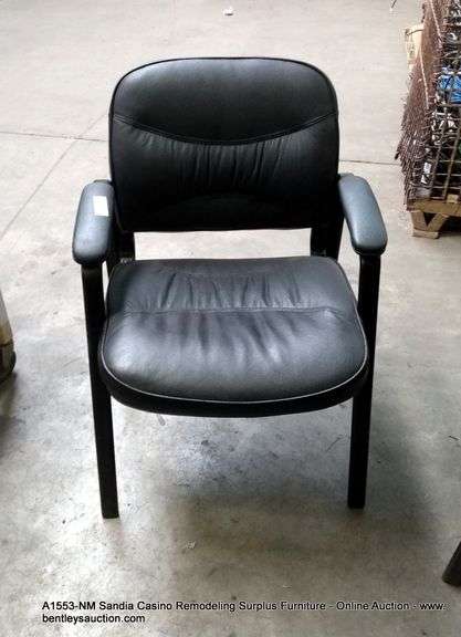 LEATHER OFFICE CHAIR-BLACK **NO CASTERS - Bentley & Associates, LLC