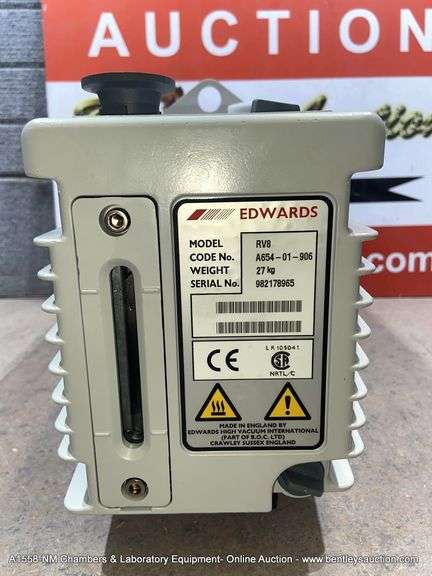 EDWARDS RV8 VACUUM PUMP - Bentley & Associates, LLC