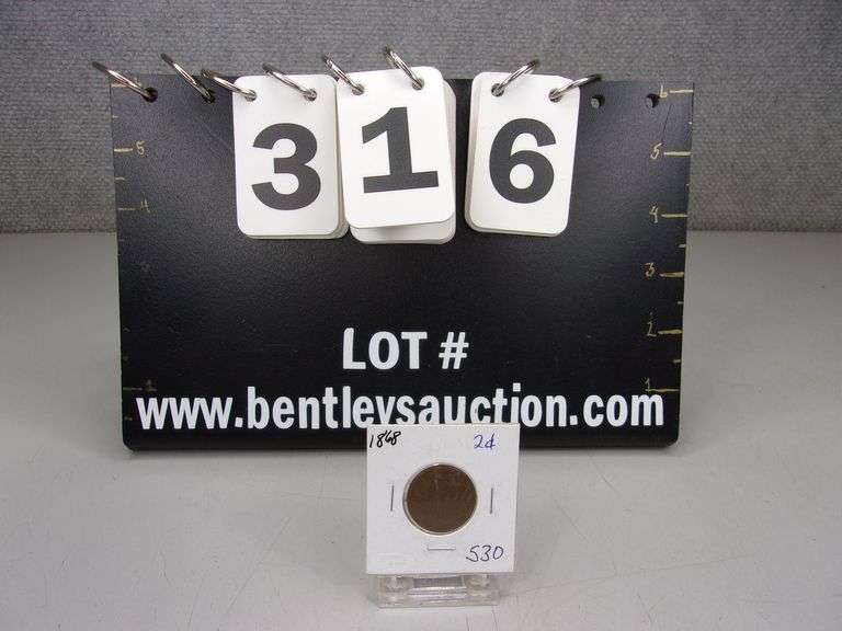 1868 BRONZE 2 CENT COIN - SLICK - Bentley & Associates, LLC