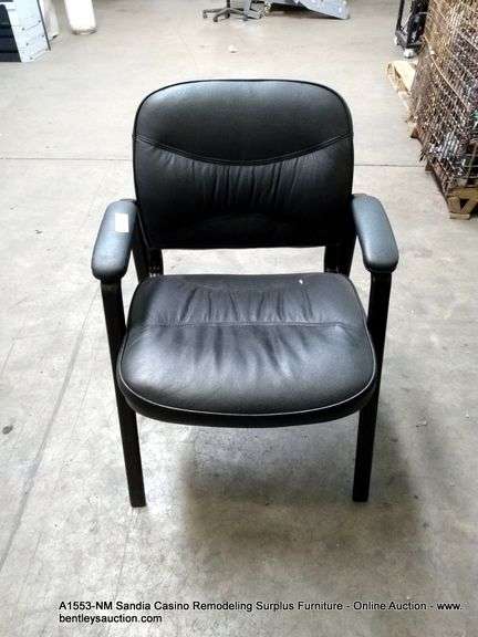 LEATHER OFFICE CHAIR-BLACK **NO CASTERS** - Bentley & Associates, LLC