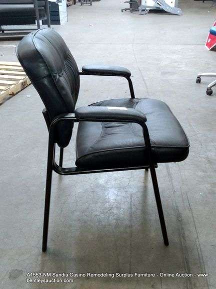 LEATHER OFFICE CHAIR-BLACK **NO CASTERS** - Bentley & Associates, LLC