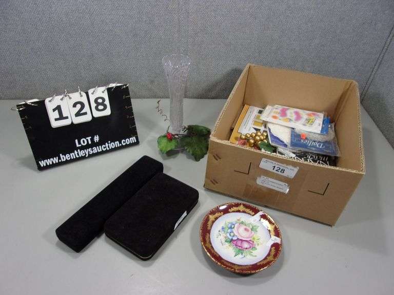BOX: MISC ITEMS - SMALL PLATE, INVITATIONS, BUD VASE, ETC - Bentley ...