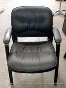 LEATHER OFFICE CHAIR-BLACK **NO CASTERS** - Bentley & Associates, LLC