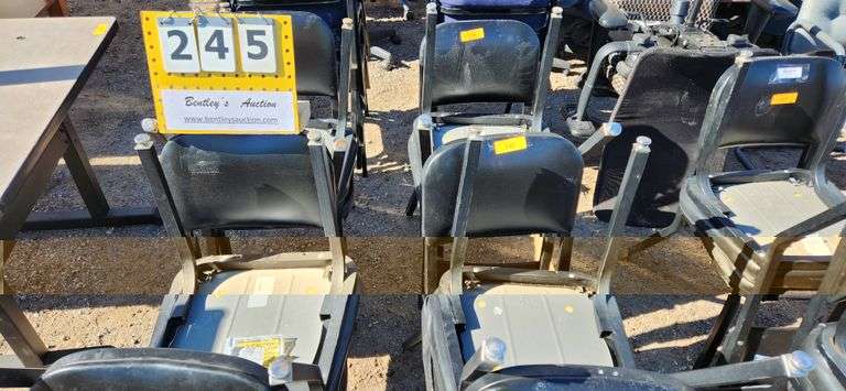 BLACK METAL CHAIRS W/ BLACK PADDING - WEATHER DAMAGED (4X MONEY ...