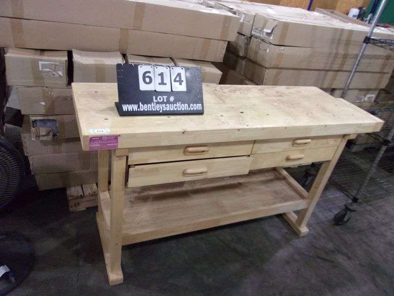 WORKBENCH W/ 4 DRAWERS - WINDSOR DESIGN, BUTCHER BLOCK - 60" - Bentley ...