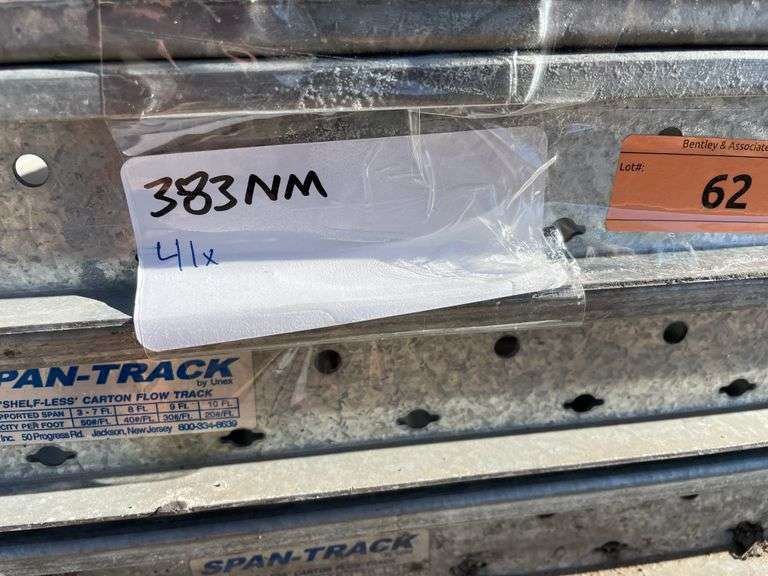 SPAN-TRACK SHELF-LESS CARTON FLOW TRACK, 96" X 12" (41X MONEY) - USED ...