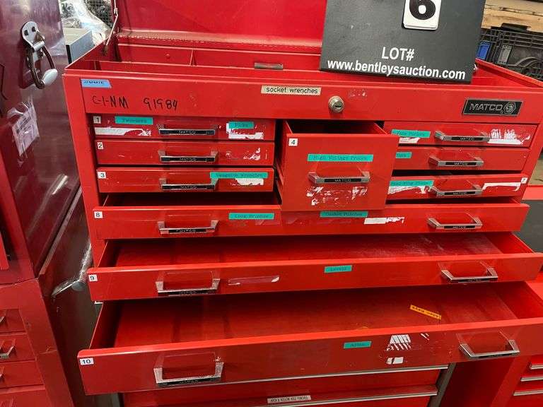 MATCO 10-DRAWER TOOL CHEST, 33" X 19" X 16" - USED, SCRATCHES, DINGS ...