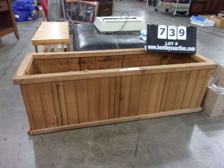 STAINED PINE OUTDOOR FLOWER PLANTER BOX - Bentley & Associates, LLC