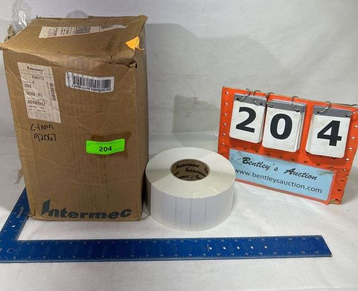 BOX: INTERMEC LABEL STICKER ROLLS-USED, AS IS - Bentley & Associates, LLC